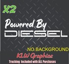Powered By Decal Sticker Turbo Diesel Truck Stacks 7.3L 6.7L 6.6L Soot ...