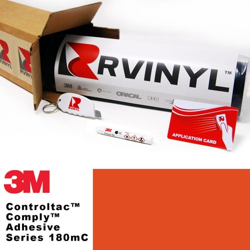 3M 180mC Controltac Red Orange 74 Vinyl Film Wrap Sign Craft Decal ...