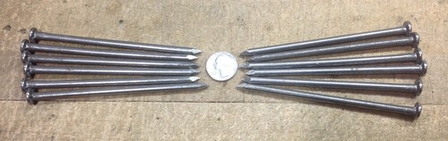 1 dozen 12 pc raw steel 5 inch 5" Nails,1/2" head MS90713-14 ASTM-F1667 ...