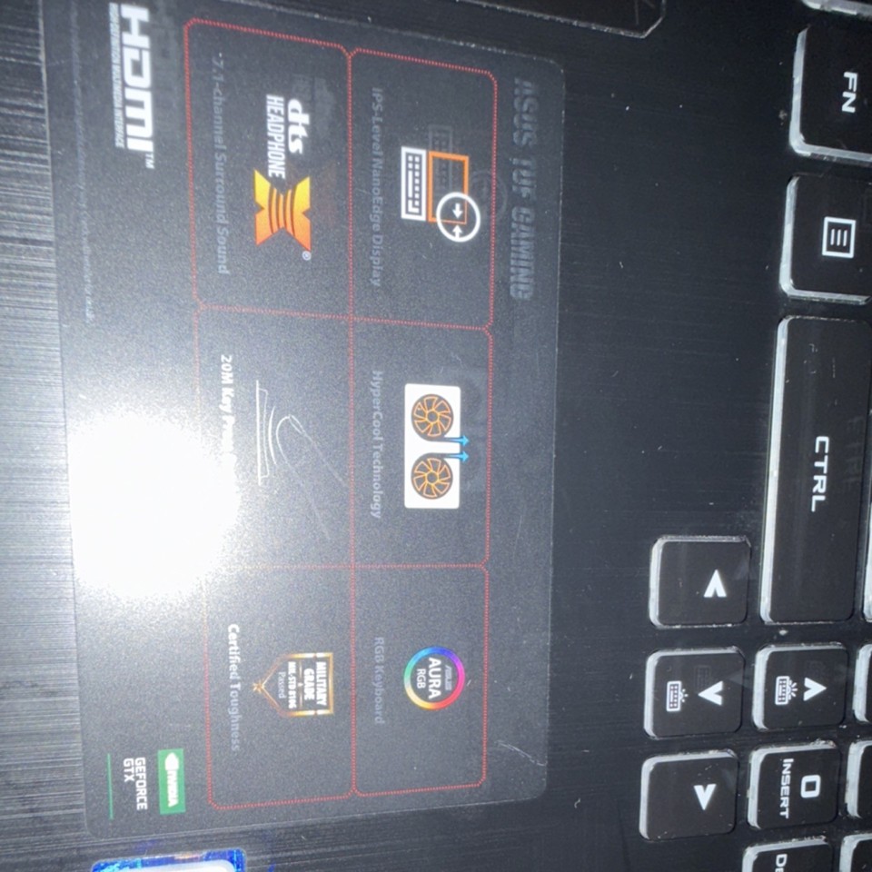 ASUS TUF Gaming FX505GT-IBI7N7 Laptop NVIDIA GeForce GTX RGB Keyboard ...