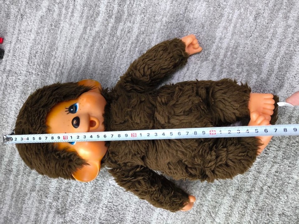 Monchhichi Plush Toy Blue Eyes H37cm Brown Hair Boy Vintage Sekiguchi ...