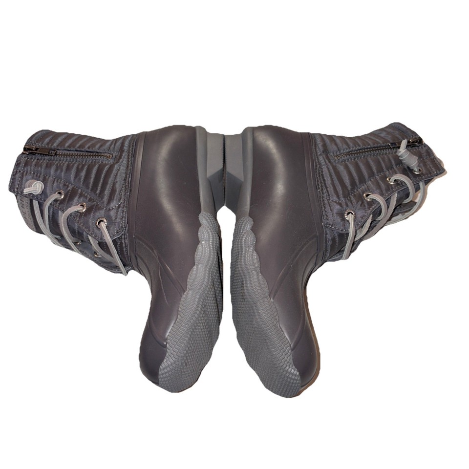 Sperry Saltwater Duck Boots Metallic Silver Grey Rain Snow Women Sz 10 ...