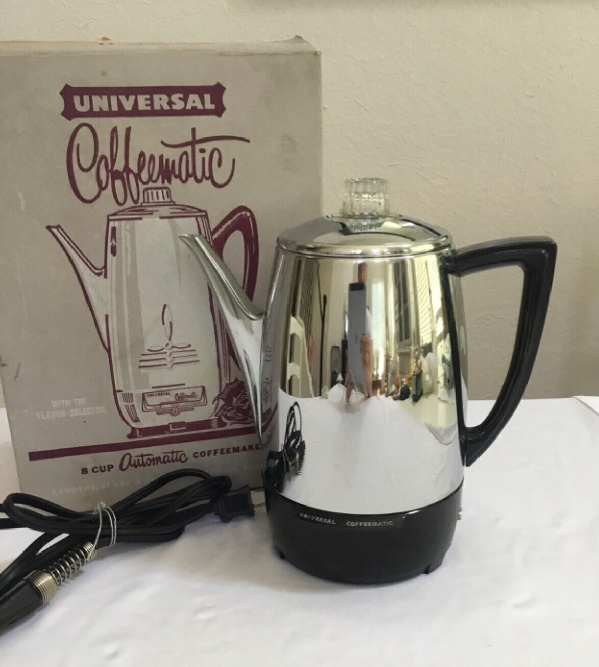 VINTAGE MID CENTURY UNIVERSAL COFFEEMATIC PERCOLATOR 8 CUP USA MODEL ...