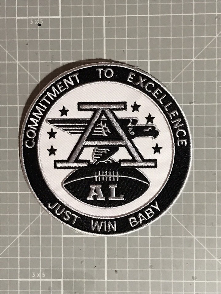 OAKLAND RAIDERS JERSEY PATCH AFL "AL" COMMITMENT TO EXCELLENCE,JUST WIN ...