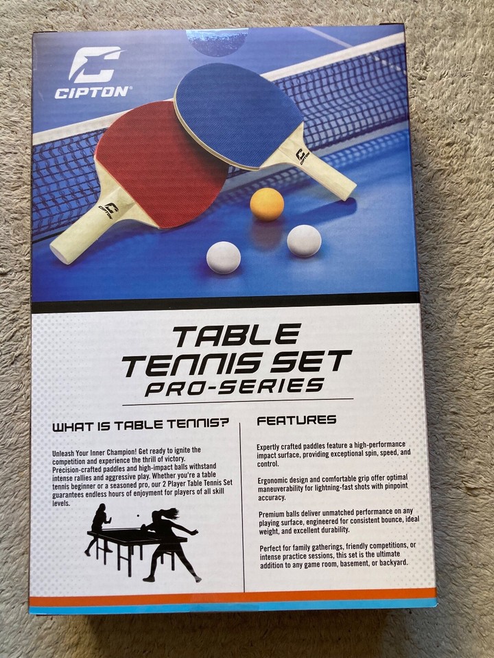 Cipton table tennis set pro-series. 2 ping pong paddles, 3 ping pong ...