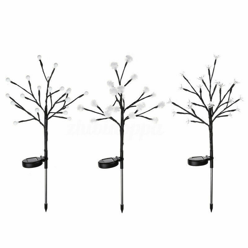 LED Solar Branch Flower Bloom Tree Stake Lights Outdoor Garden Patio ...