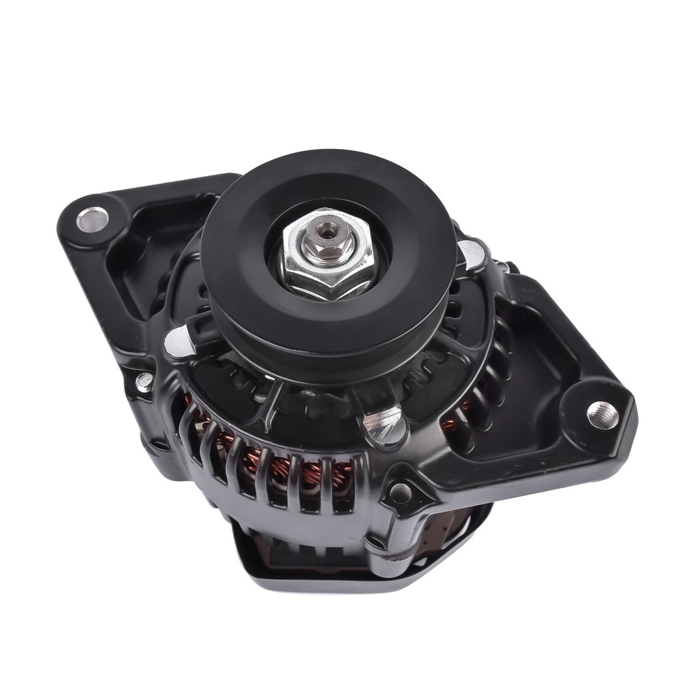 Black Mini Alternator For GM Denso Style with V-Belt 1 Wire Street or ...
