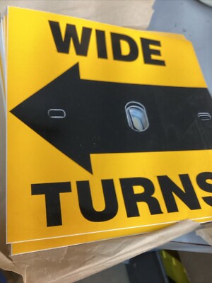 10 New 3M 8”x8” Wide Left Hand Turn Safety Sticker’s BB7345 | eBay