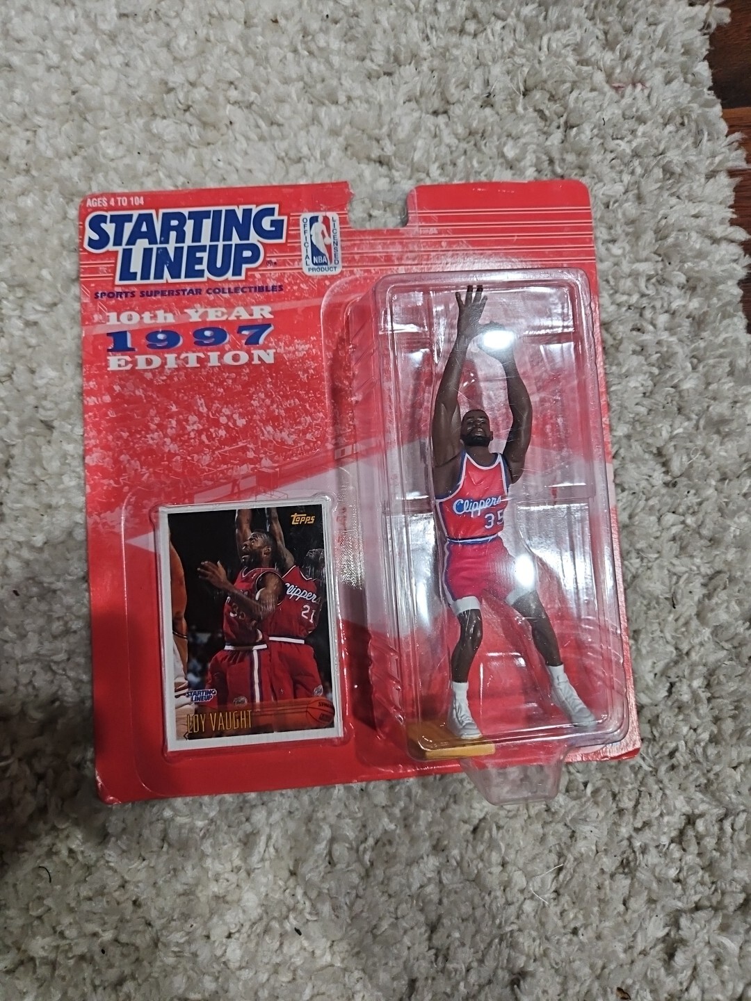 Loy Vaught NBA Starting Lineup Kenner Action Figure and Card 1997 ...