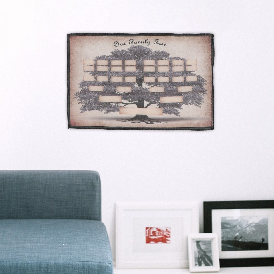 Genealogical Tree Picture Family Decor Blank Chart with Pictures | eBay ...