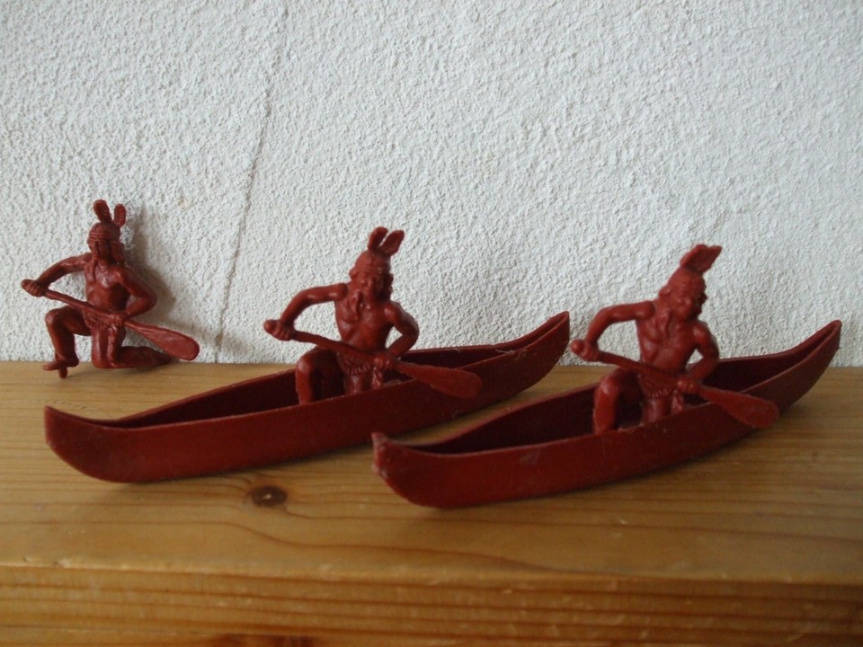 Set Indianer im Kanu 50er 60er Jahre Georg Brohm ? Lagerfeuer | eBay.de