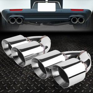 2PCS STAINLESS STEEL DUAL EXIT EXHAUST MUFFLER TIPS UNIVERSAL FIT 2.5 ...