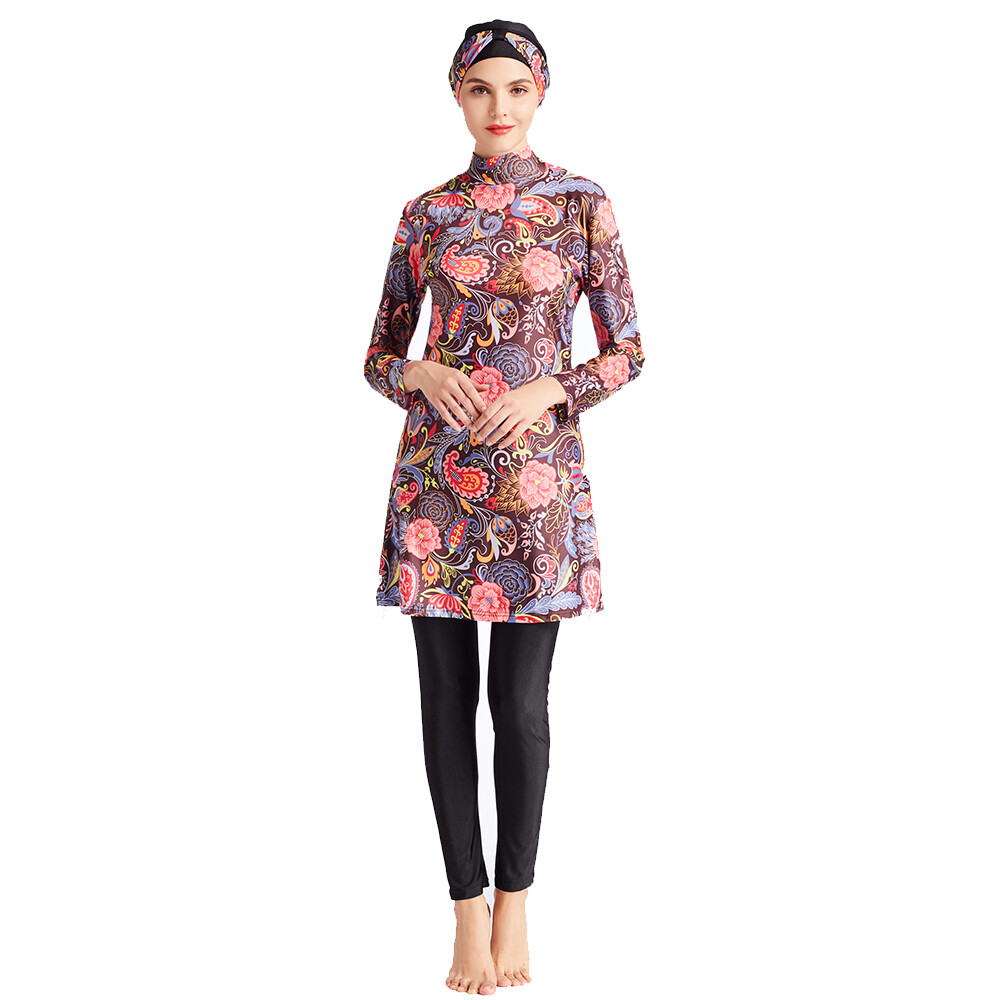 Women Hijab Swimsuit Muslim Burkini Islamic Swimwear Bathing Suit ...