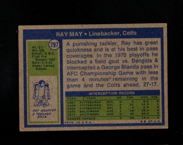 2275* 1972 Topps # 297 Ray May EX | eBay