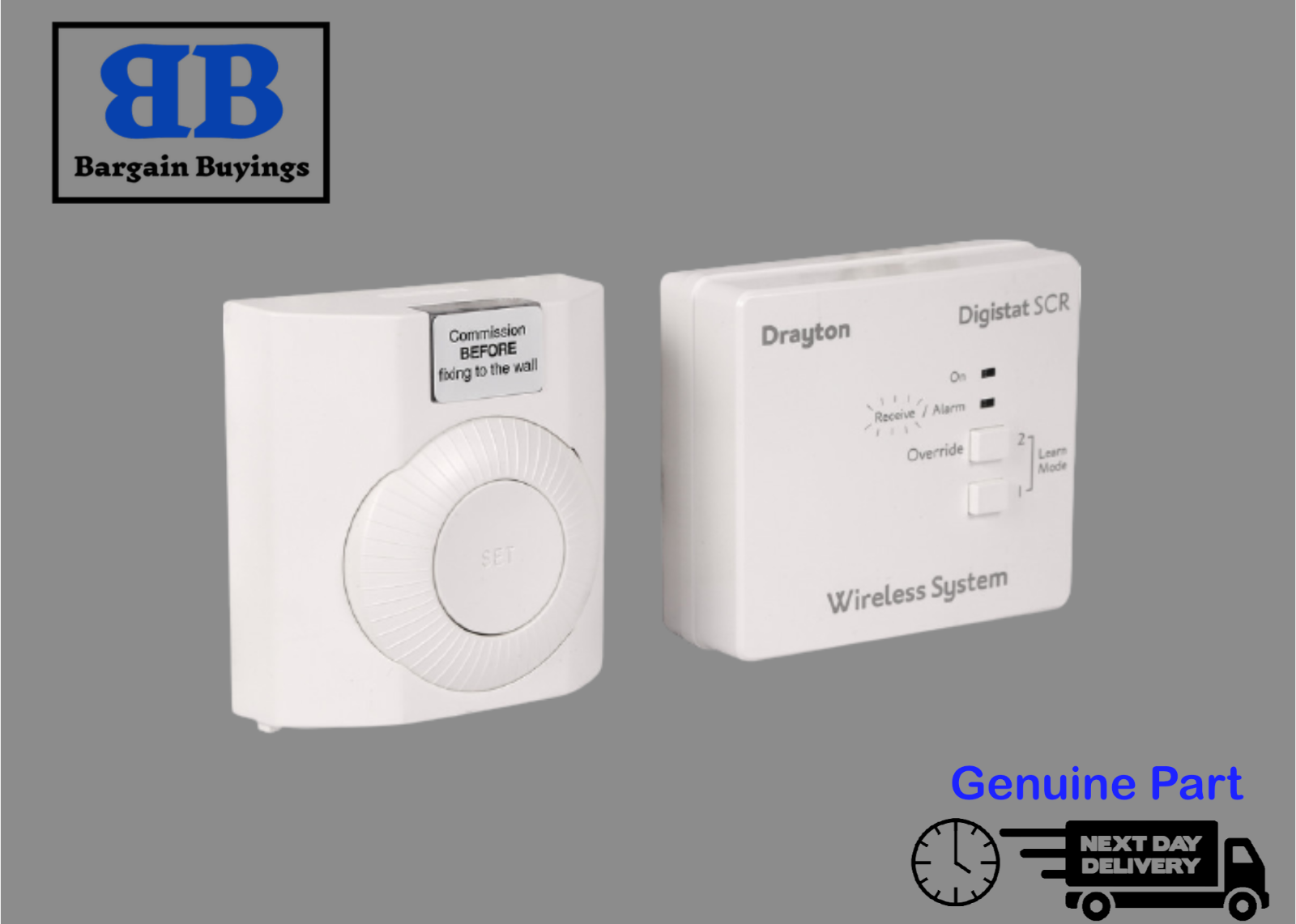 Drayton RF601 Digistat + RF Wireless Room Thermostat and SCR Receiver ...
