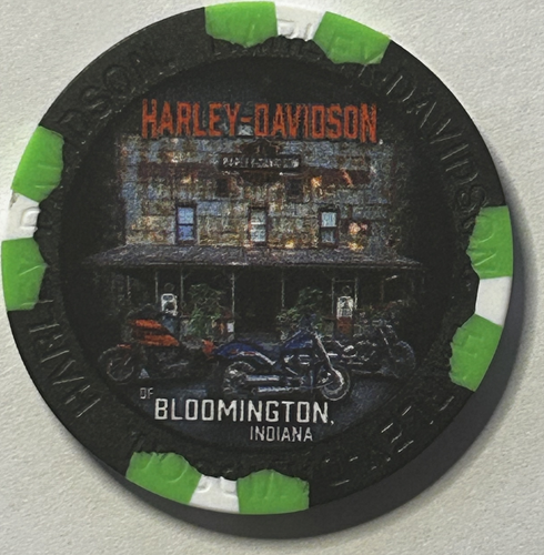 Harley Davidson of Bloomington Wide Print Poker Chip Black & Green | eBay