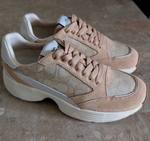 Coach C152 Tech Runner Shoes Style #G5057Rose Gold Suede Women's Size 8.B No Box | eBay