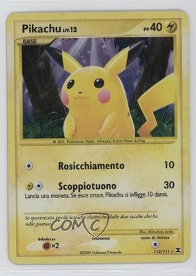 Pikachu Italian Pokémon Platinum Rising Rivals #112 2009 | eBay