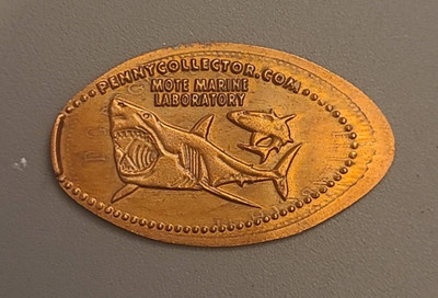 RARE Mote Marine Sharks Laboratory Elongated Pressed Coin - Canadian ...