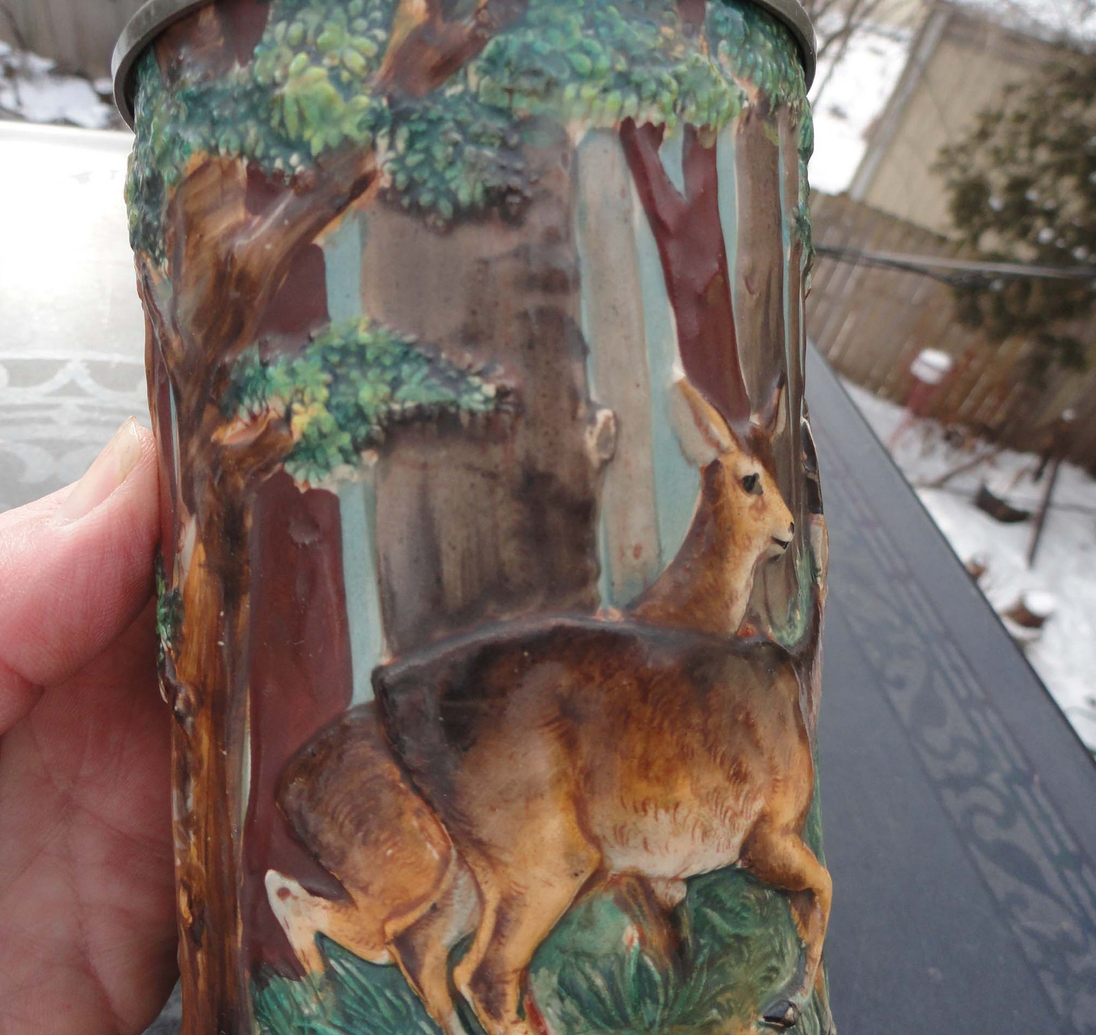Antique Jacob Goldschmidt JG Special Lidded Beer Stein - Roe Deer & Buck | eBay