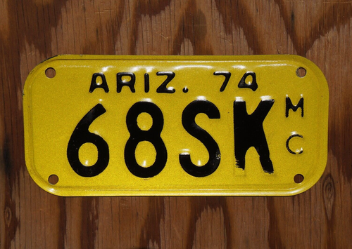 1974 Arizona MOTORCYCLE License Plate | eBay