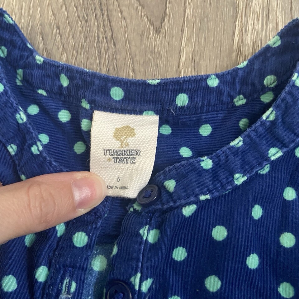 Tucker + Tate Toddler Girls Dress 5 5T Blue Corduroy Button Up Shirt ...