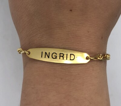 Fine Bracelet Ingrid Gold Plated Gold Name Bracelet Gift | eBay Australia