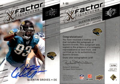 2009 SPx X-Factor Autographs #XQG Quentin Groves - NM-MT | eBay