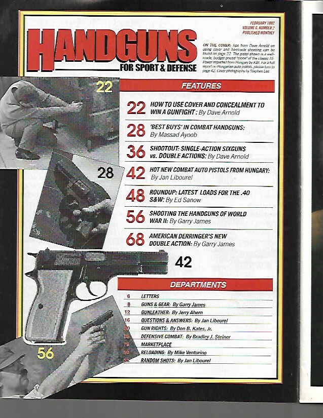 Guns & Ammo Handguns Magazine February 1992 Cover and Concealment | eBay