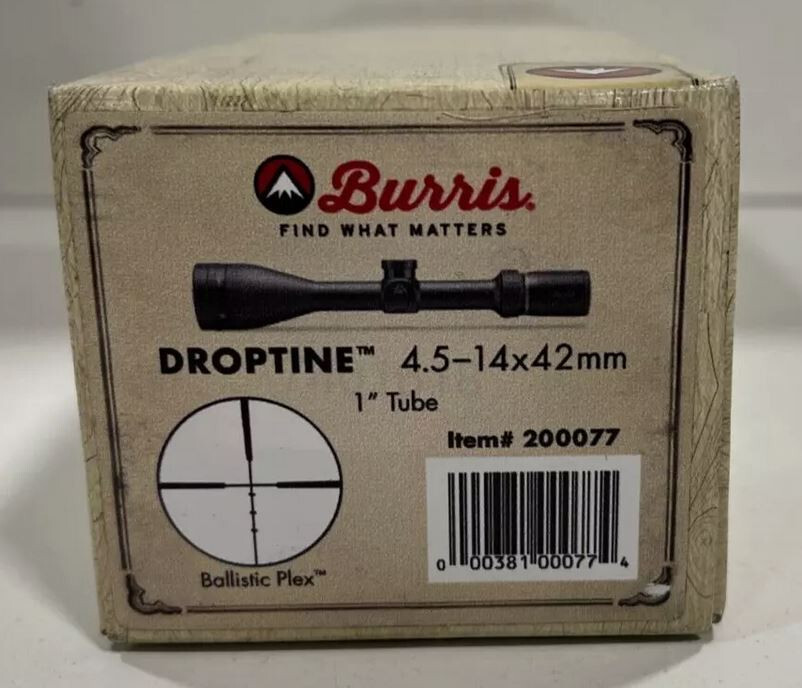 Burris Droptine 4.5-14x42mm 1" Tube Riflescope Ballistic Plex Reticle ...