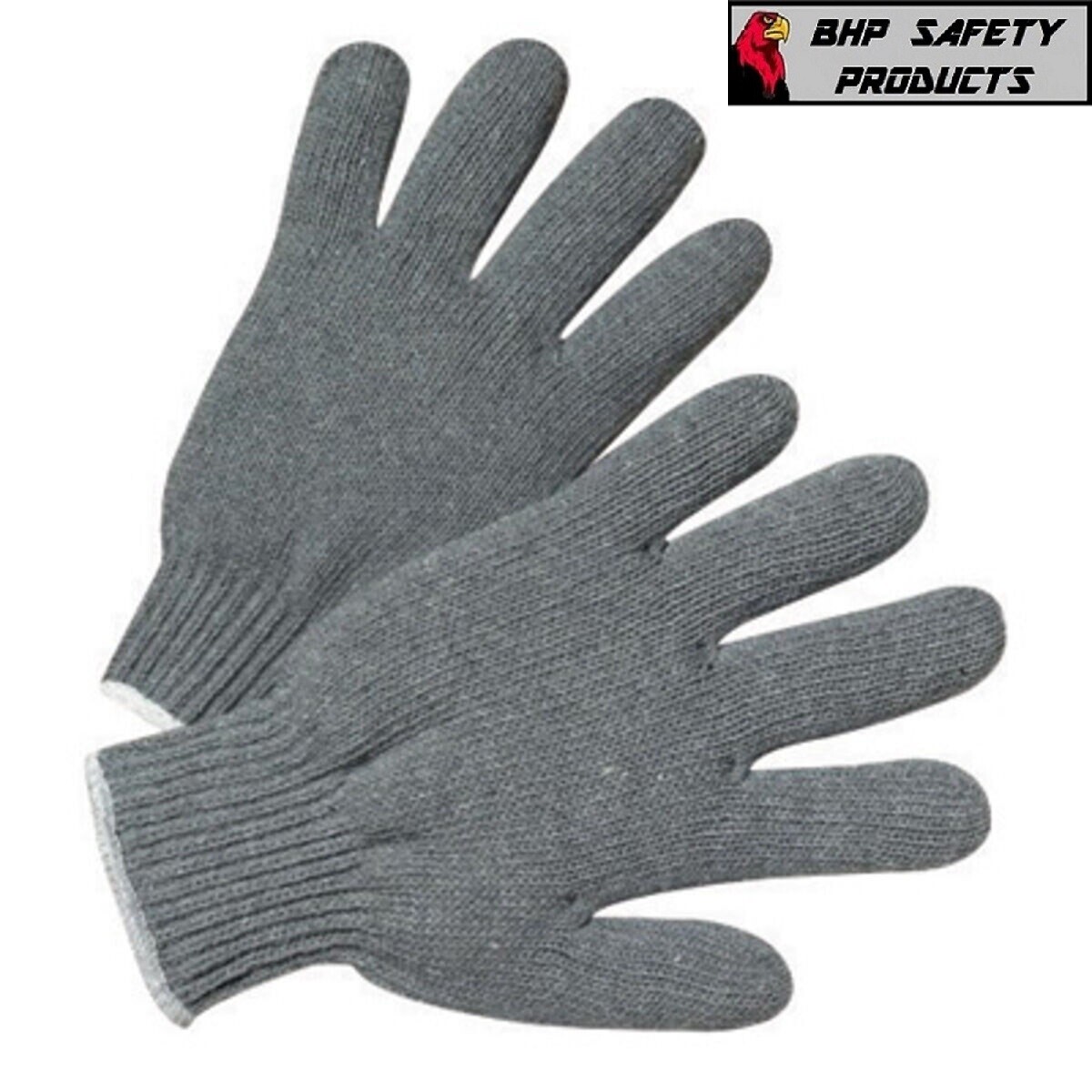 12 PAIR 1 DOZEN GRAY STRING KNIT POLY COTTON WORK GLOVES PAIRS GREY (SM ...