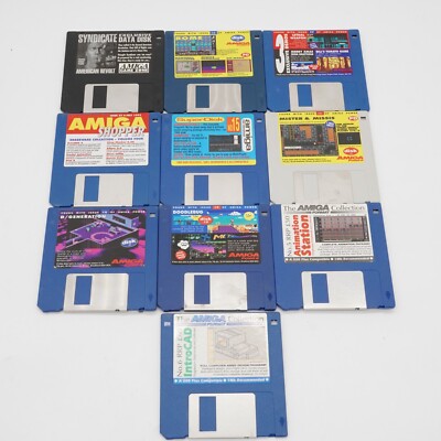 Lot of 10 Amiga Games/Software 3.5" Floppy Disks Games Commodore Cover ...