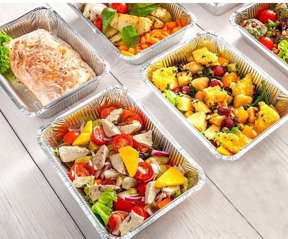 120ml/250ml/450ml/660ml Takeaway Aluminium Foil Containers Food Storage ...