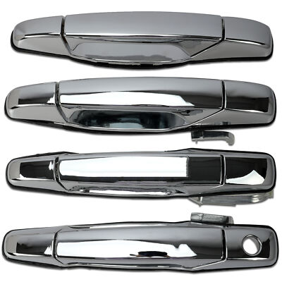4PCS Chrome Door Handle For Chevy Tahoe GMC Yukon Sierra Denali 07-13 ...