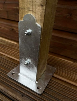 Fence Post Socket Support Anchor Clamp 75 x 75 5mm Thick Steel extreme ...
