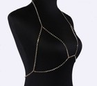 Rhinestone Body Chain Necklace Crystal Bra Harness Chest Bikini Top ...