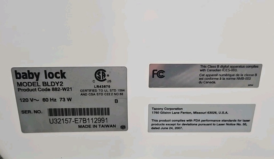 Baby Lock Destiny 2 BLDY2 Sewing & Embroidery Machine with Accessories ...