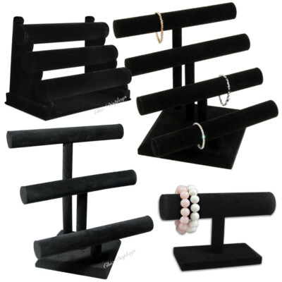 Bracelet Displays Watch Holder Chain Display T-Bar Black Velvet Jewelry ...
