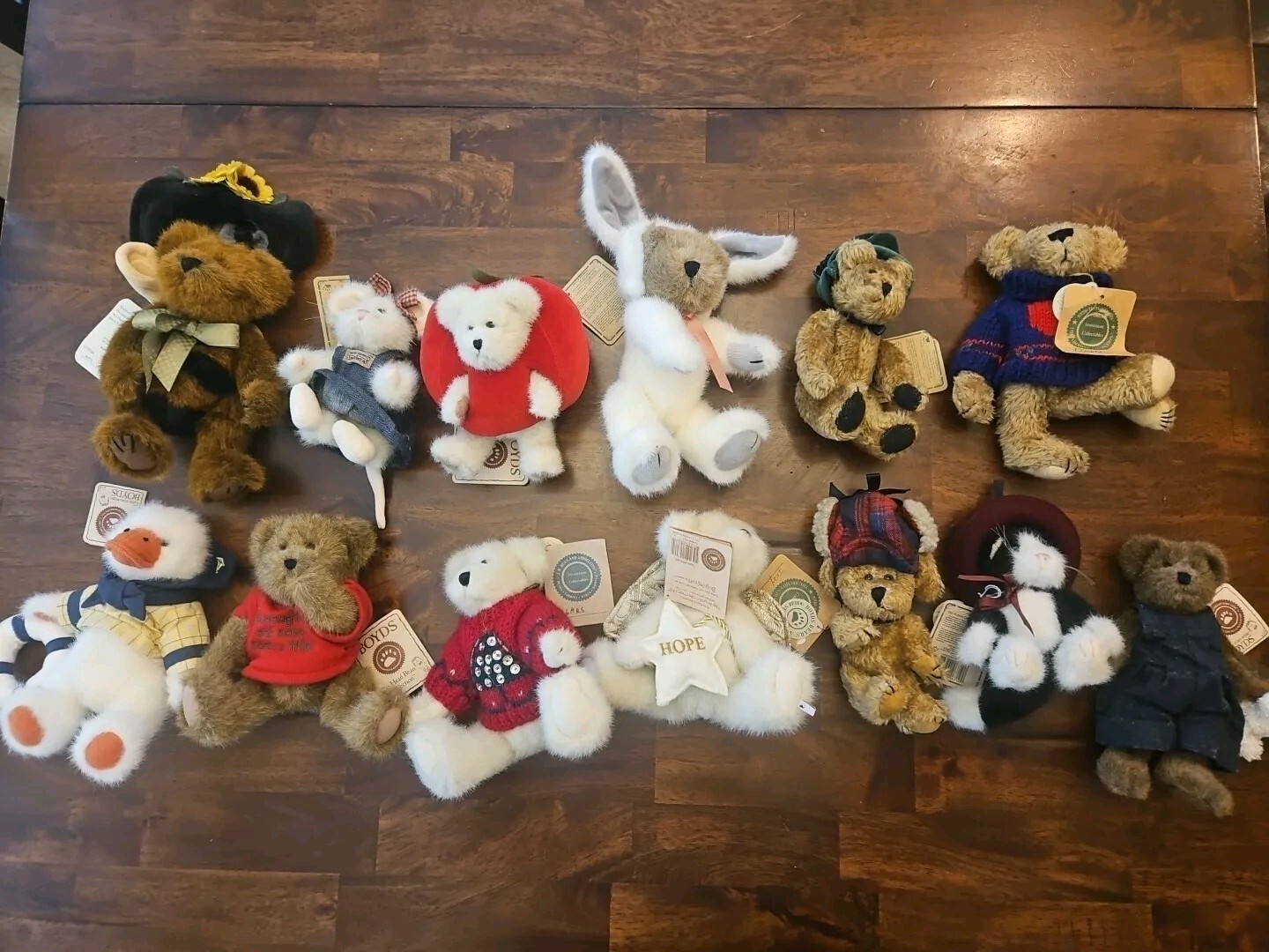 Lot of 13- Boyd's Bears with Tags - 6-8" Cat, Mouse, Goose, Assorted ...
