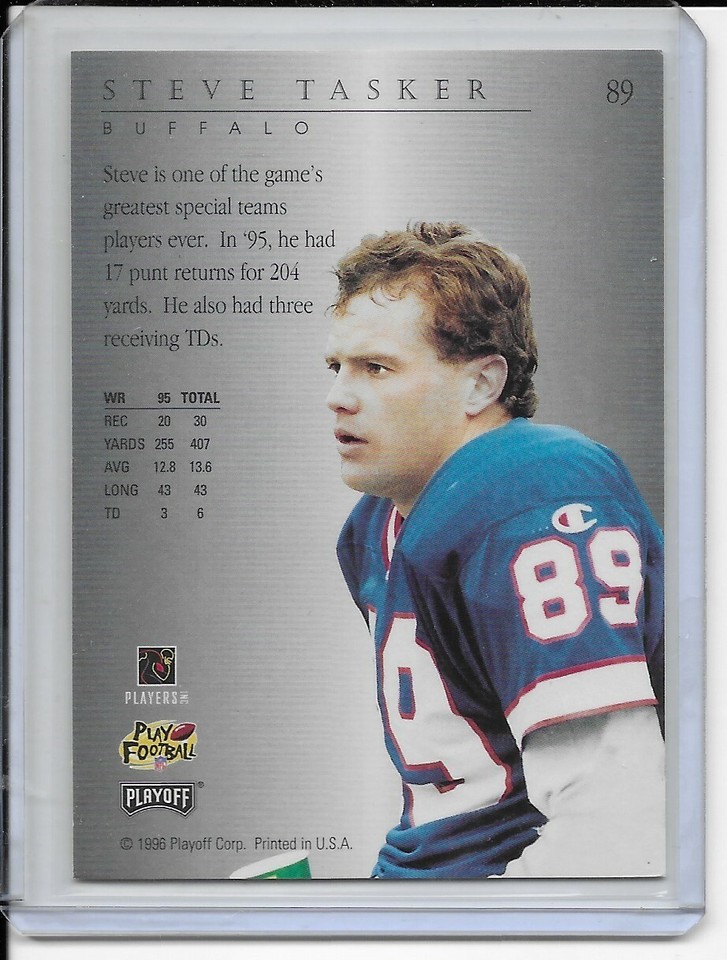 1996 Playoff Trophy Contenders Football Card #89 Steve Tasker | eBay