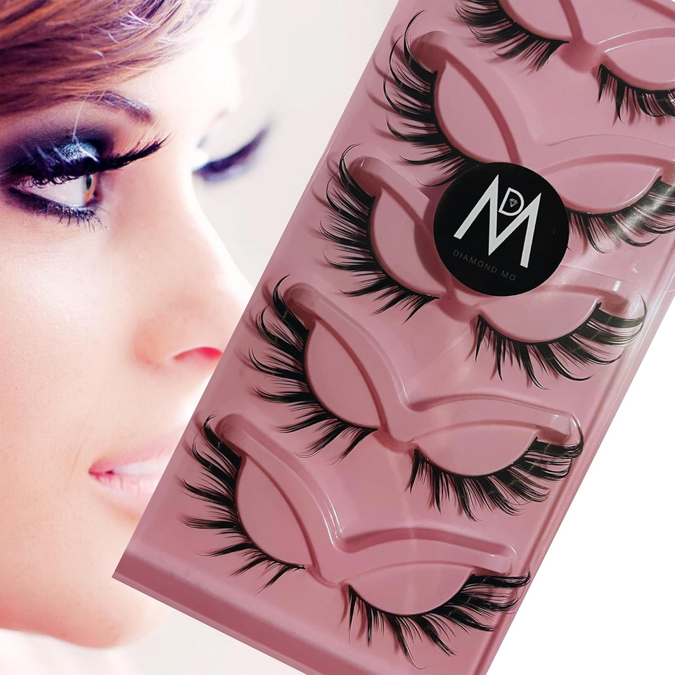 Cat Eye Lashes Mink Magnetic Eyelashes Natural Look 3D Curl Winged ...