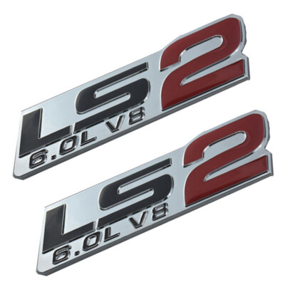 2X OEM LS2 6.0L V8 Emblem Engine Badge For car Nameplate new (Red) | eBay