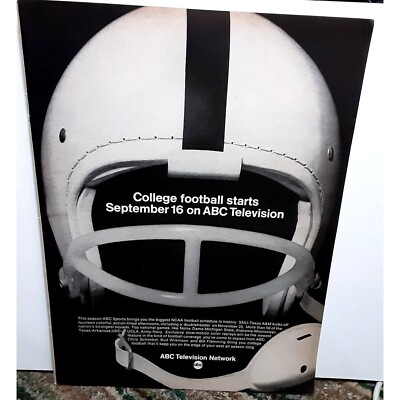 1967 ABC Television College Football TV Ad Vintage Print Ad 60s ...