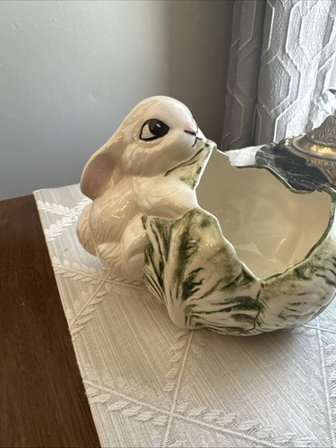 Vintage Ceramic Bunny With Cabbage Bowl | eBay