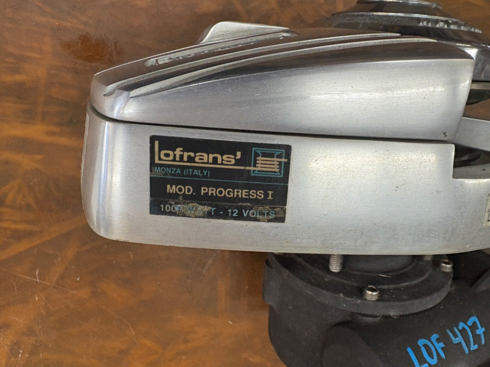 LOFRANS PROGRESS 1 ANCHOR WINDLASS 1000W 12V SN#29339 GYPSY 5/16" G40 ...