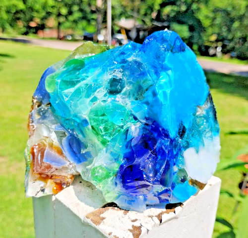 glass rock slag aquarium landscape multi color slag glass art lapidary ...