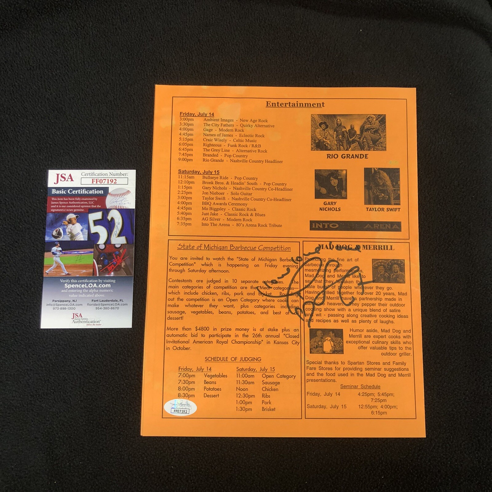 Taylor Swift Autographed Memorabilia | Signed Photo, Jersey ...