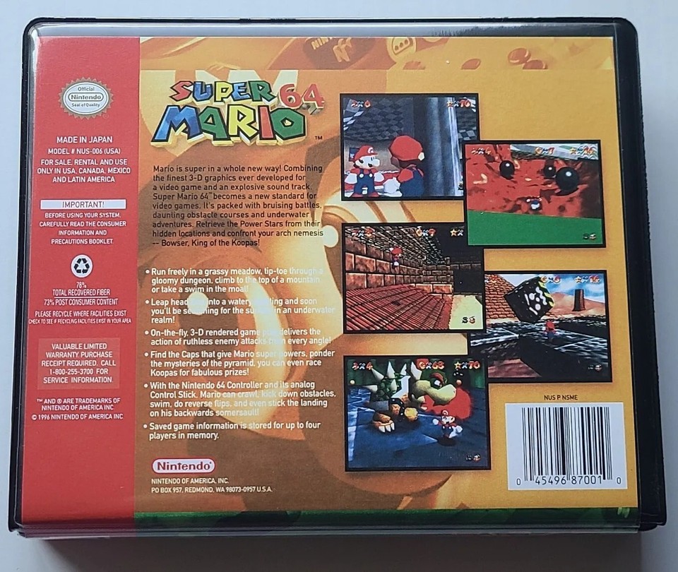 Super Mario 64 CASE ONLY Nintendo 64 N64 Box ANY 4+ 20% OFF A+ QUALITY ...