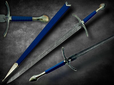WK BEAUTIFUL CUSTOM HANDMADE 36B INCHES LONG IN DAMASCUS STEEL HUNTING ...