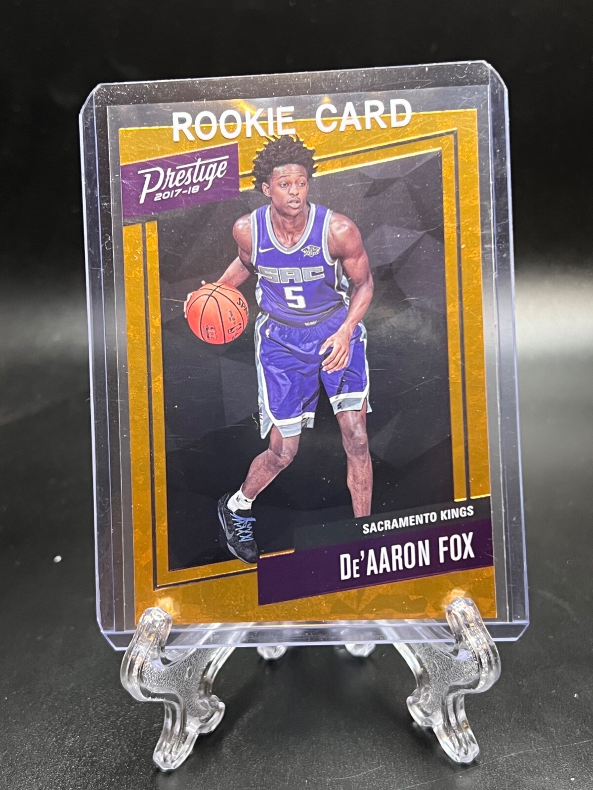 De'Aaron Fox 2017-18 Prestige Rookie RC Micro Etch Rookies Orange Kings ...